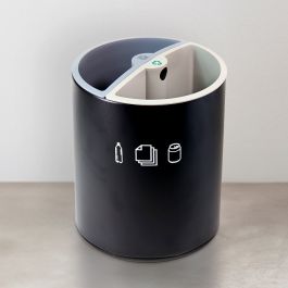 Recycling Bin Black Including 2 Dividers