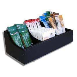 Black Faux Leather Tea Box