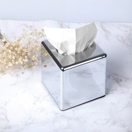 Chrome Cube Tissue Box Dispenser